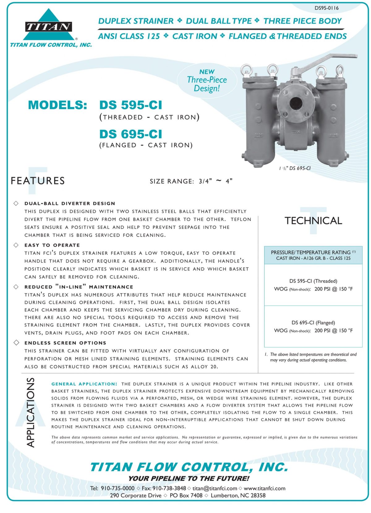 DS595/695-CI ~ Duplex Strainer, Cast Iron, ANSI Class 125 – J.J. Valve